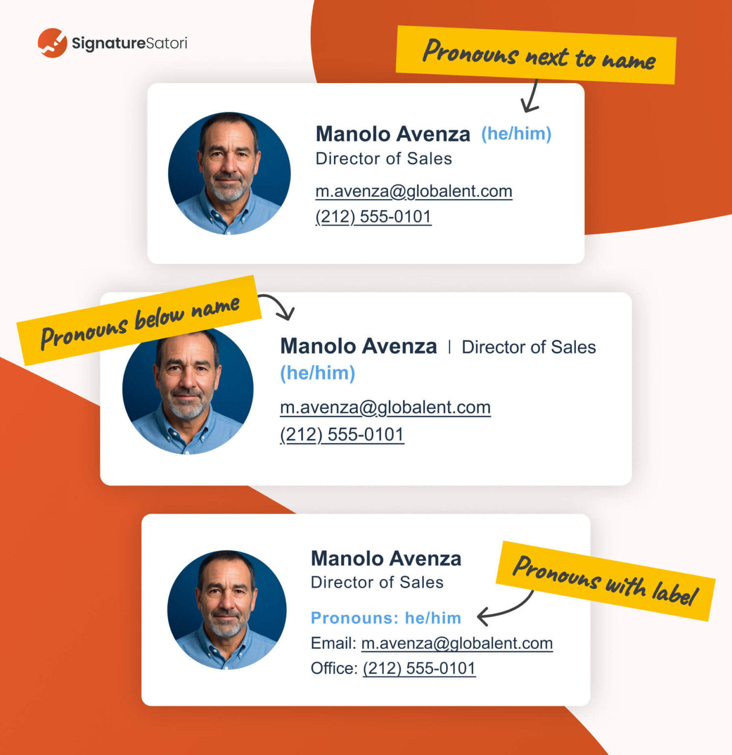 Examples of pronouns in email signature: Visual & placement tips ...